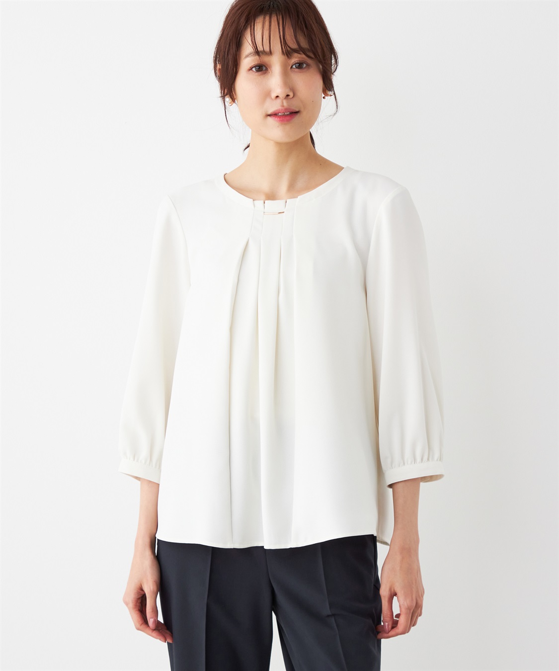 メタルパーツタックブラウス A/C DESIGN BY ALPHA CUBIC｜クロスプラス公式通販サイト